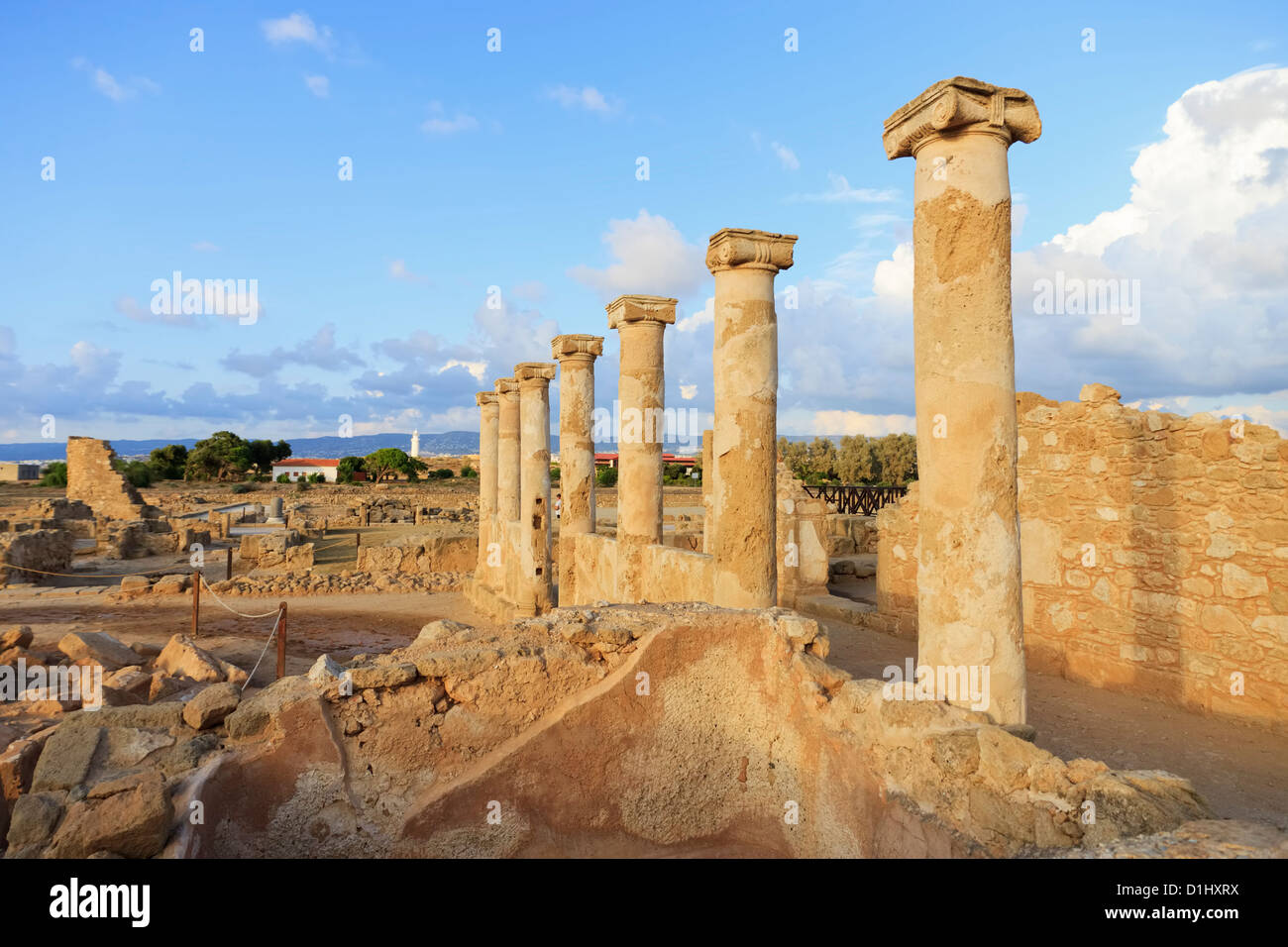 Ruins of an ancient temple at Paphos archaeological complex, Cyprus ...
