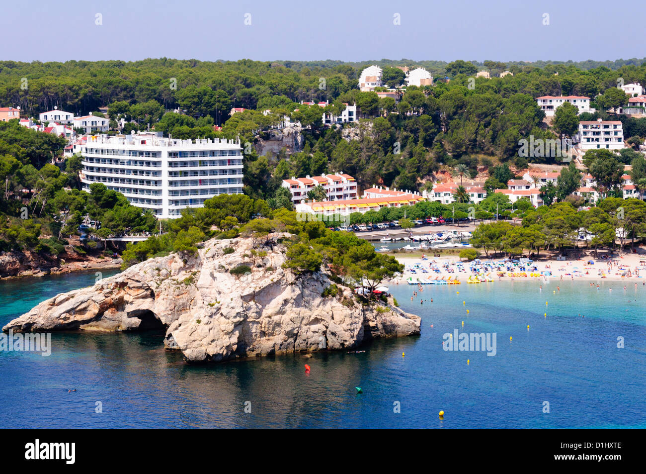 View of Cala Galdana beach in Menorca, Balearic Islands, Spain Stock ...