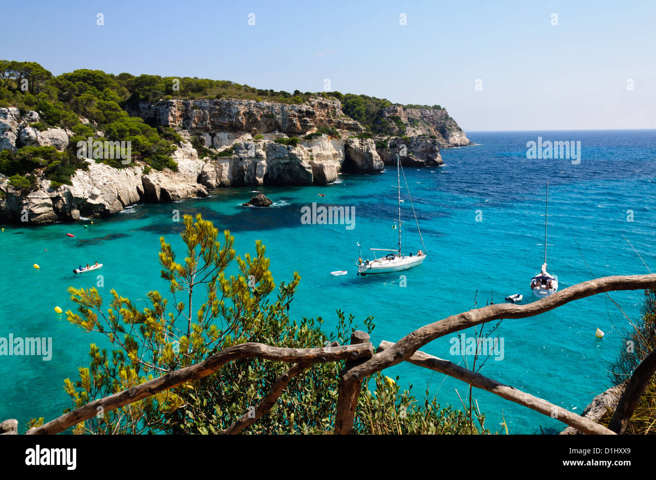 View of Cala Macarella beach in Menorca, Balearic Islands, Spain Stock ...