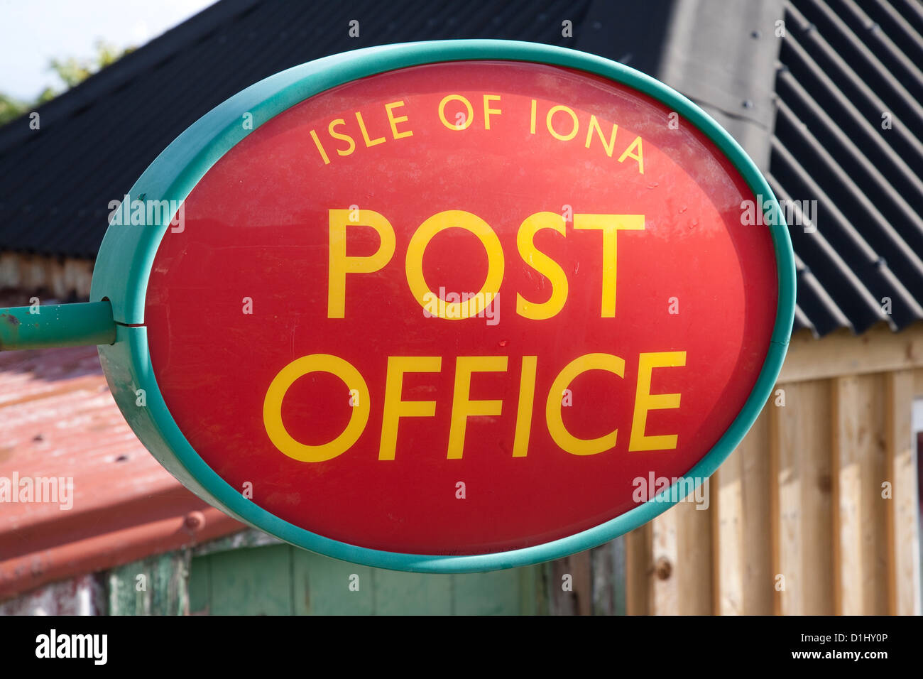 Isle of Iona Post Office Sign, Scotland, UK Stock Photo - Alamy