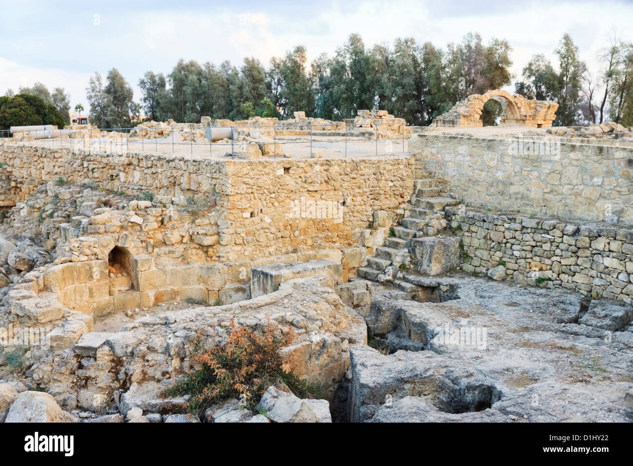 Saranda Colones castle, Paphos achaeological complex, Cyprus Stock ...