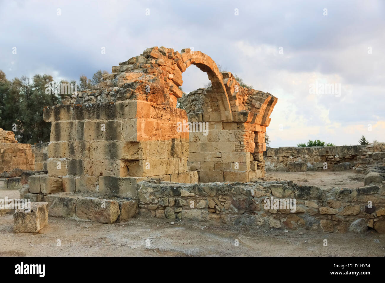Saranda Colones castle, Paphos achaeological complex, Cyprus Stock ...