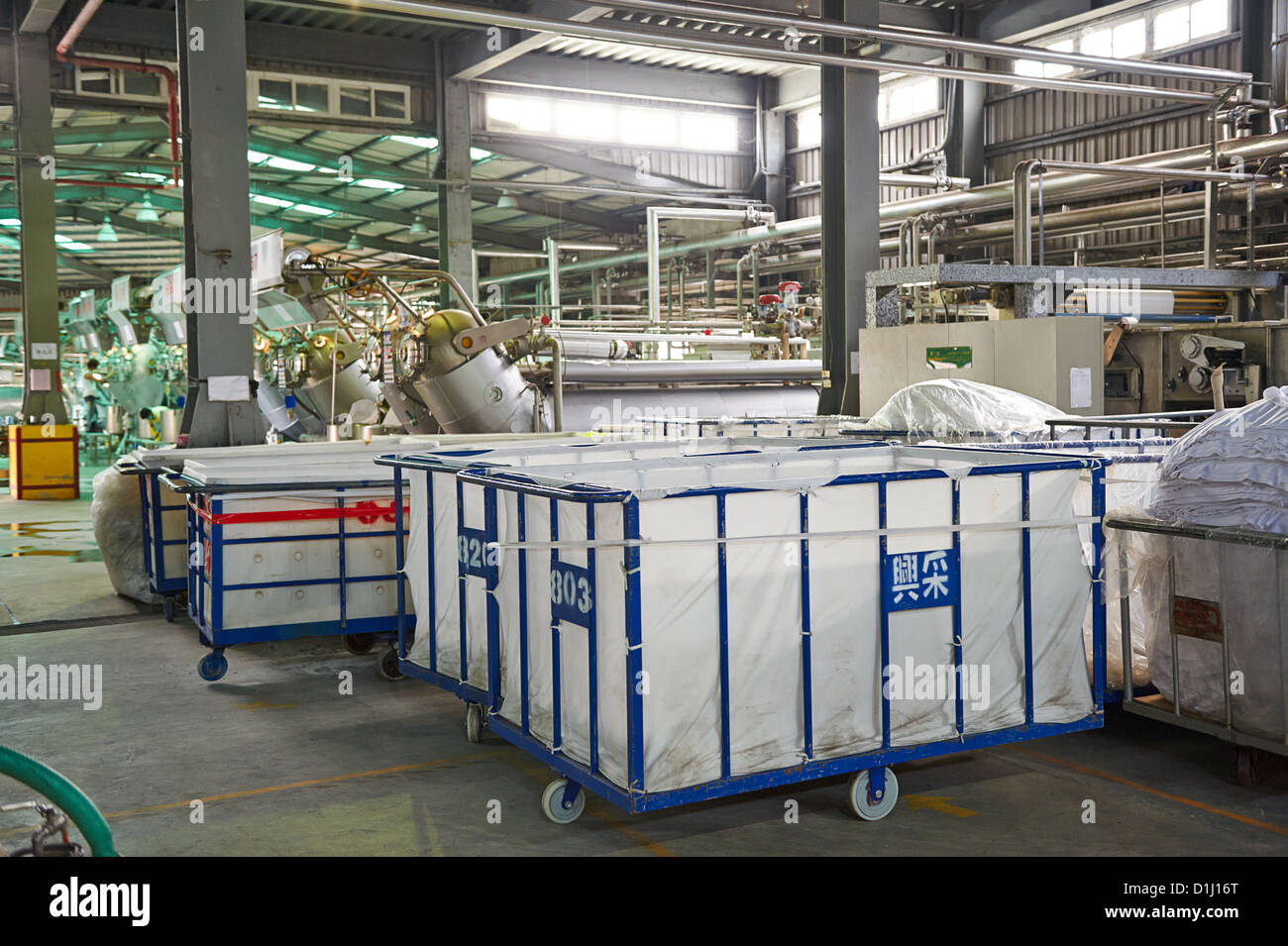 Giant bins of fabric Stock Photo - Alamy