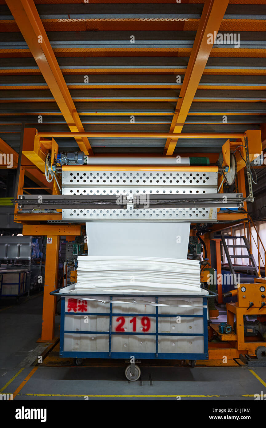 A large textile machine pressing fabric Stock Photo - Alamy