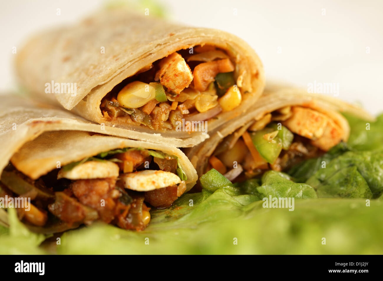 Indian vegetable paneer roll Stock Photo - Alamy