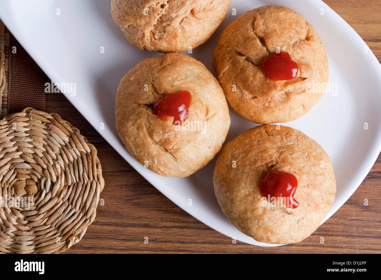 Indian salty cookies with jam Stock Photo - Alamy