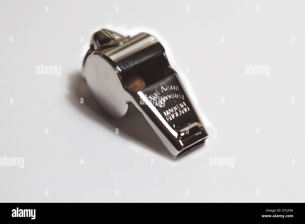 Referees metal whistle The Acme Thunderer Stock Photo - Alamy