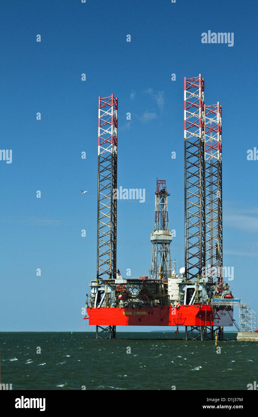 Oil rig Energy Endeavour in Esbjerg denmark for refurbishing Stock ...