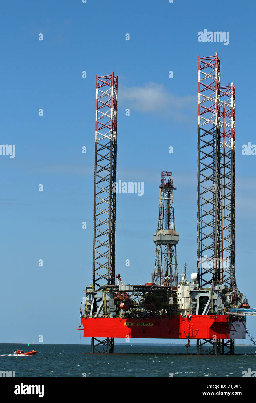 Oil rig Energy Endeavour in Esbjerg denmark for refurbishing Stock ...