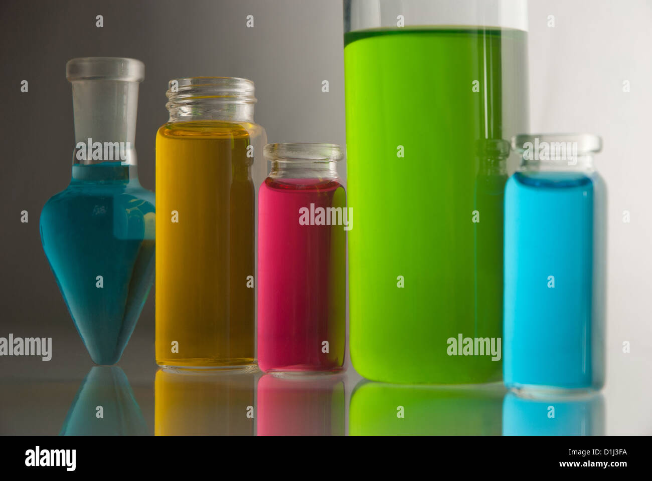 Glass laboratory equipment for science research on white background ...