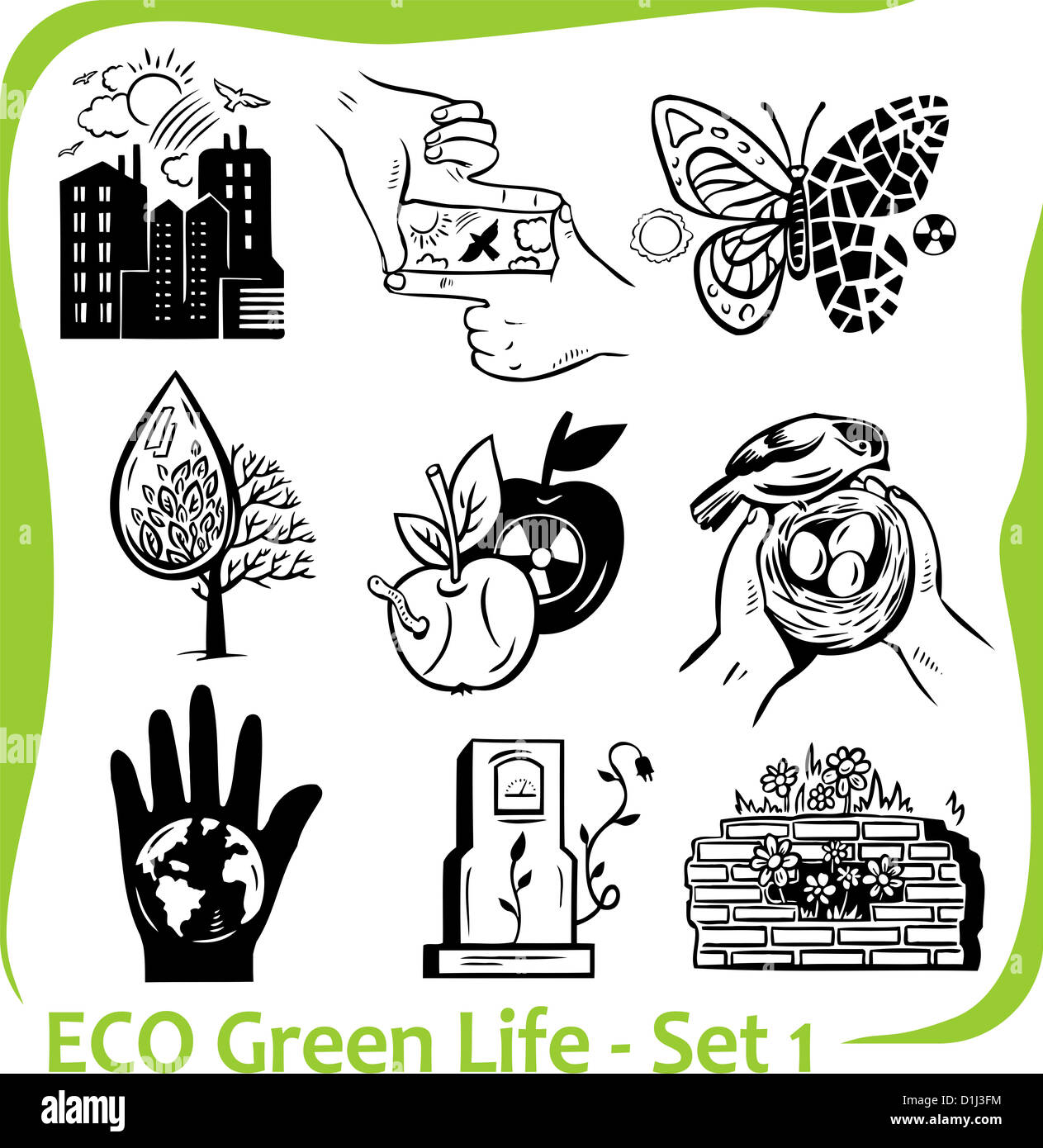 ECO - Green Life - set 1 Stock Photo - Alamy