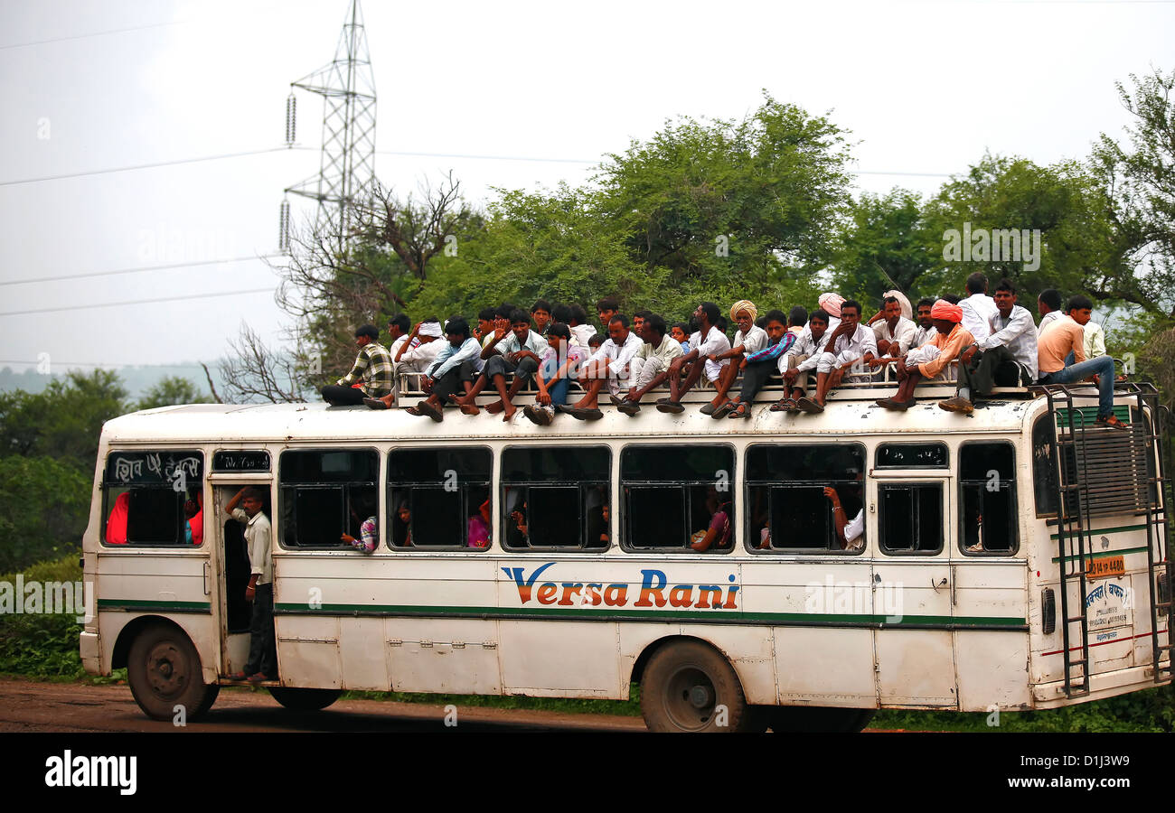 People On the roof of bus In Rajasthan,India Stock Photo - Alamy