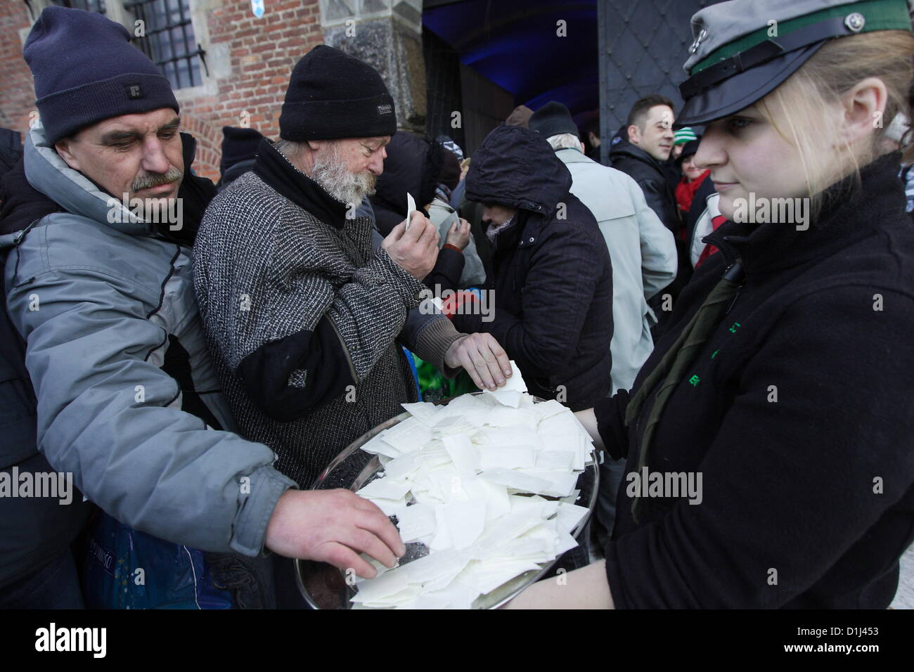 Gdansk, Poland 24th, December 2012 Christmas Eve meal for poor ...
