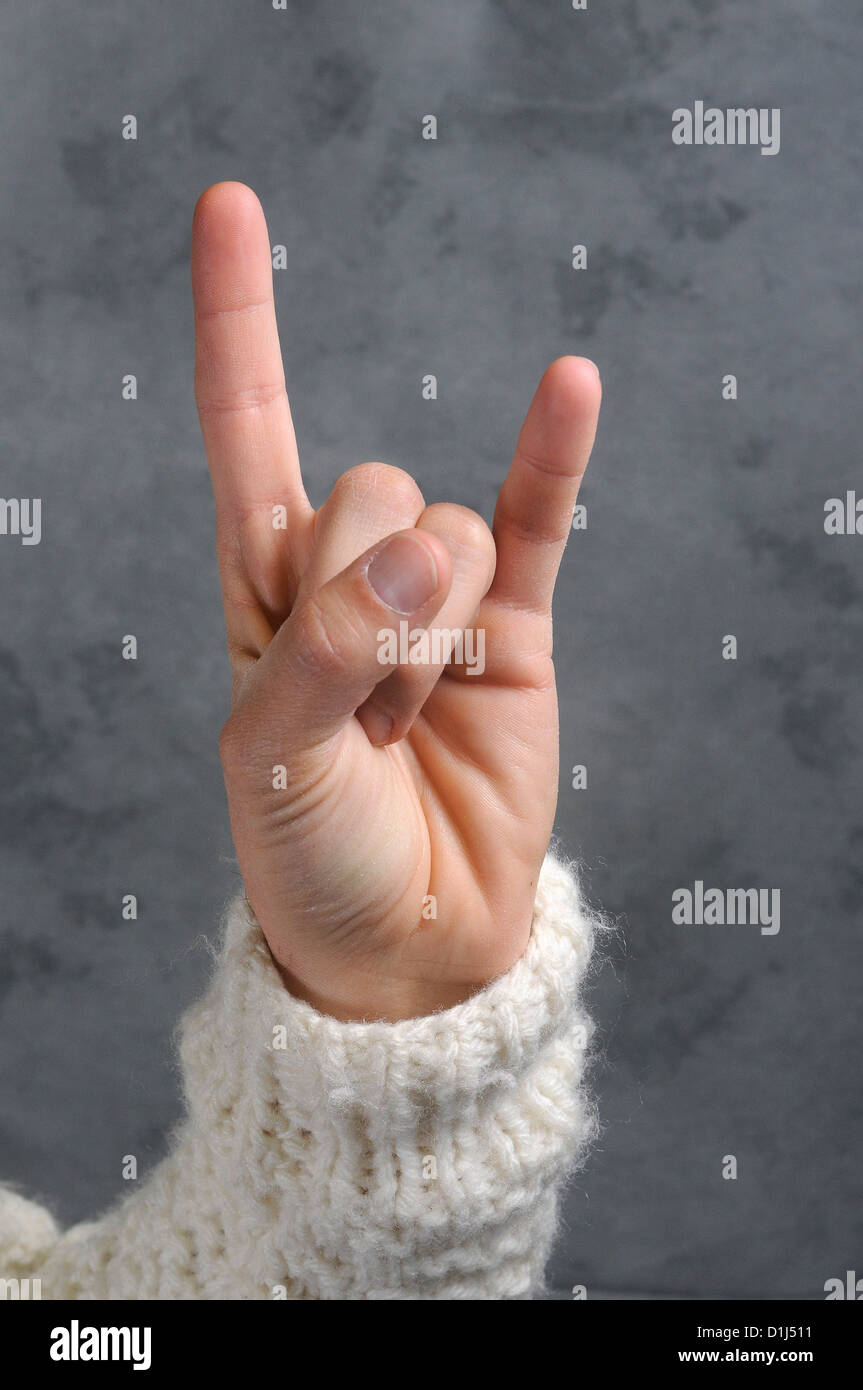 token gesture fingers symbol fingers language Stock Photo - Alamy