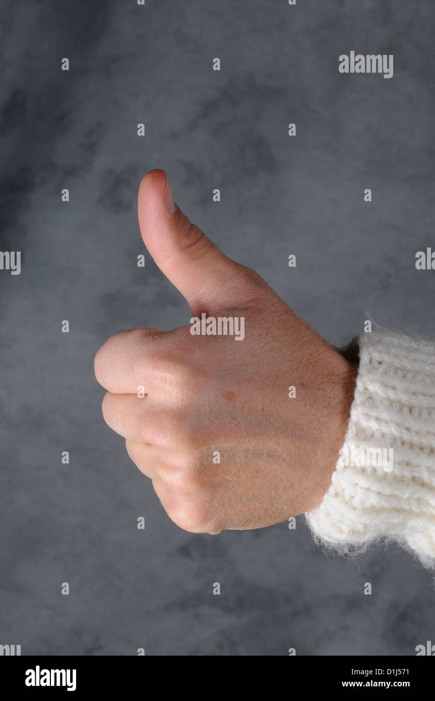 thumb up finger on the ok!! position sign right sign symbol of to be ...