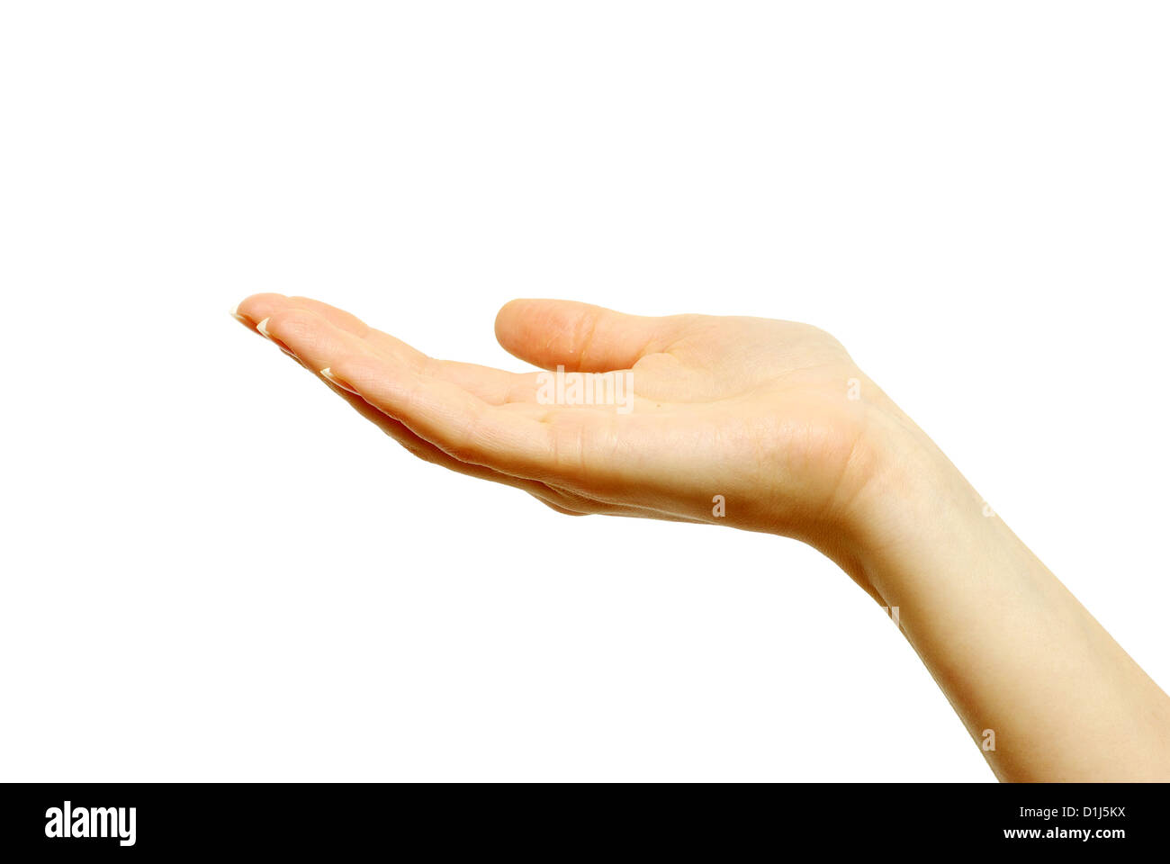 Empty businessman hand isolated on white Stock Photo - Alamy