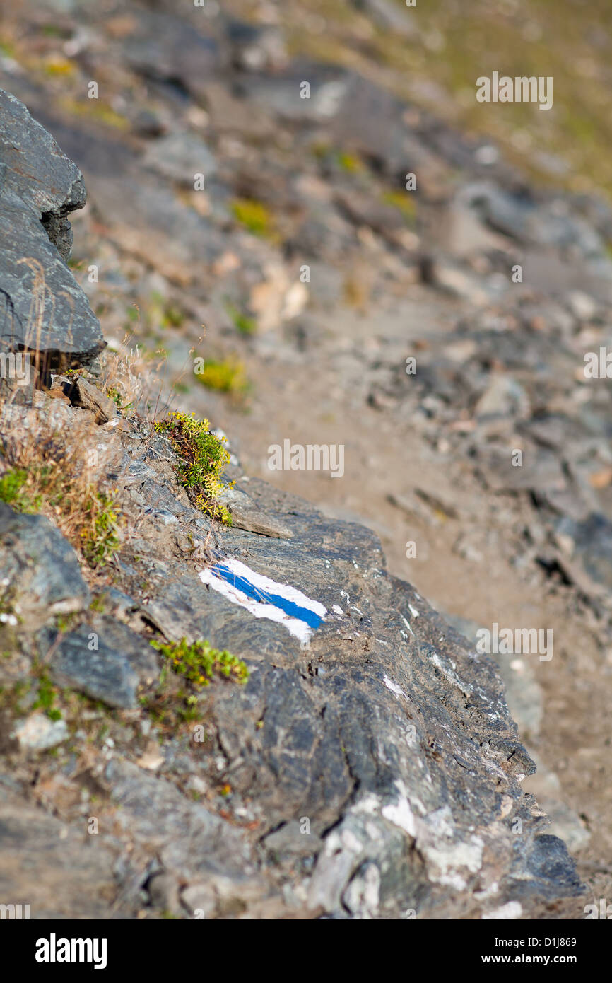 Marked path on the mountains Stock Photo - Alamy