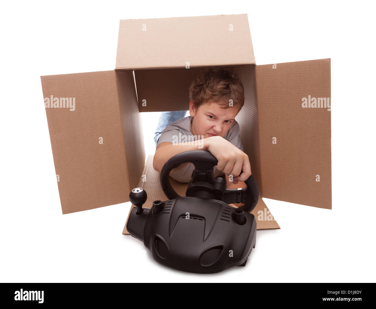 Cardboard car boy hi-res stock photography and images - Alamy
