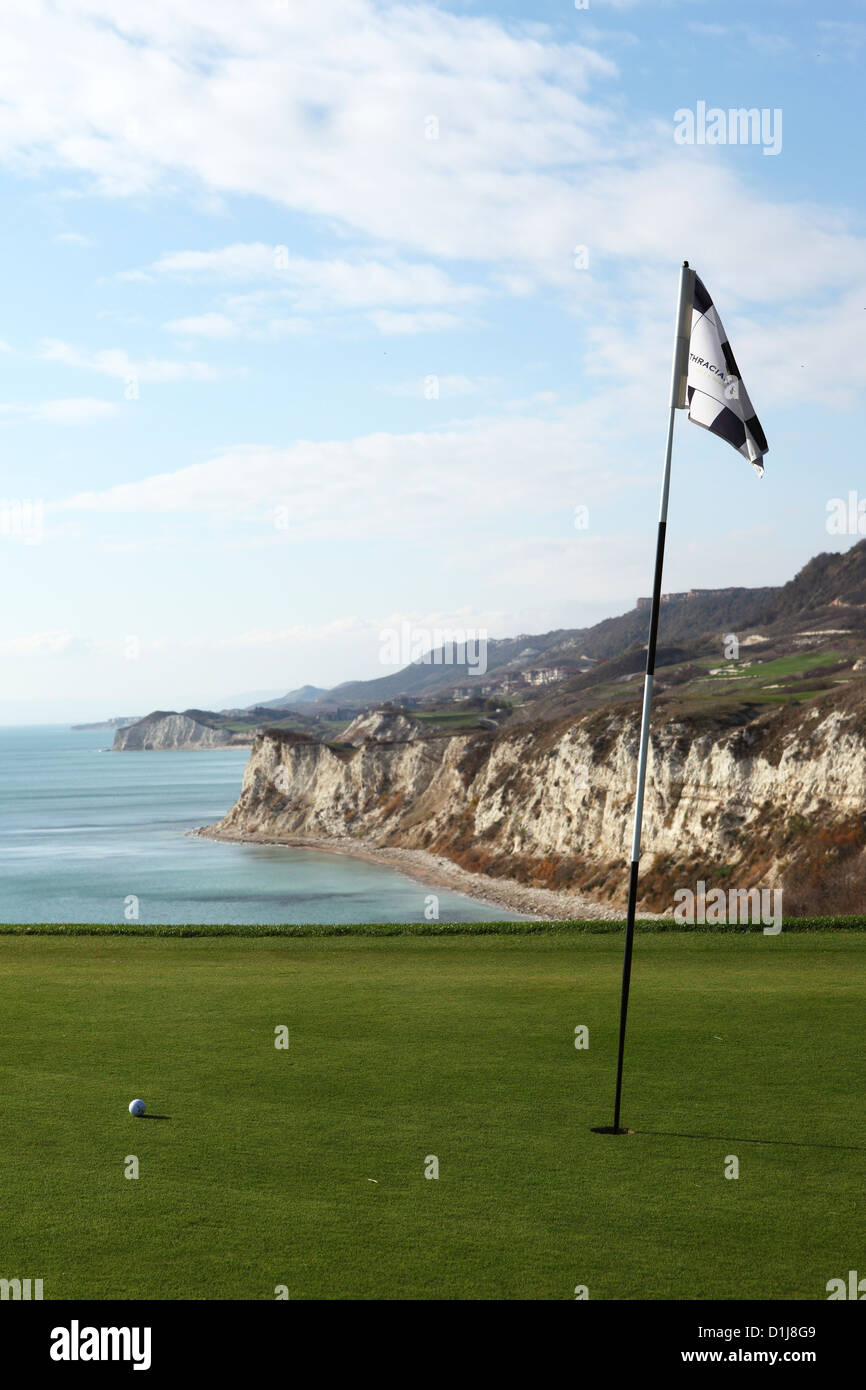 Putting green at the Thracian Cliffs Golf Course at Varna, Bulgaria ...