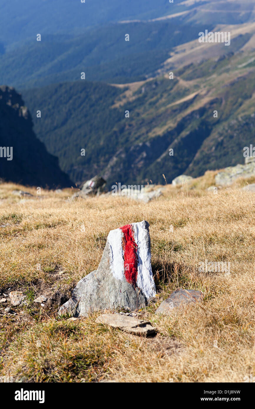 Marked path on the mountains Stock Photo - Alamy