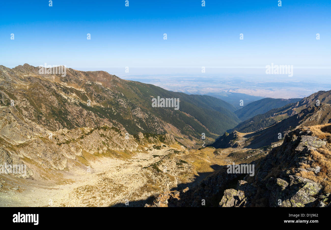 Mountain landscape with clear blue sky Stock Photo - Alamy