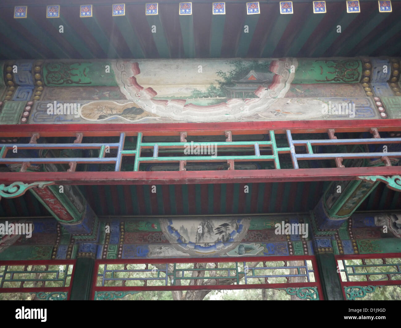 ancient chinese painting art work ceiling Stock Photo - Alamy