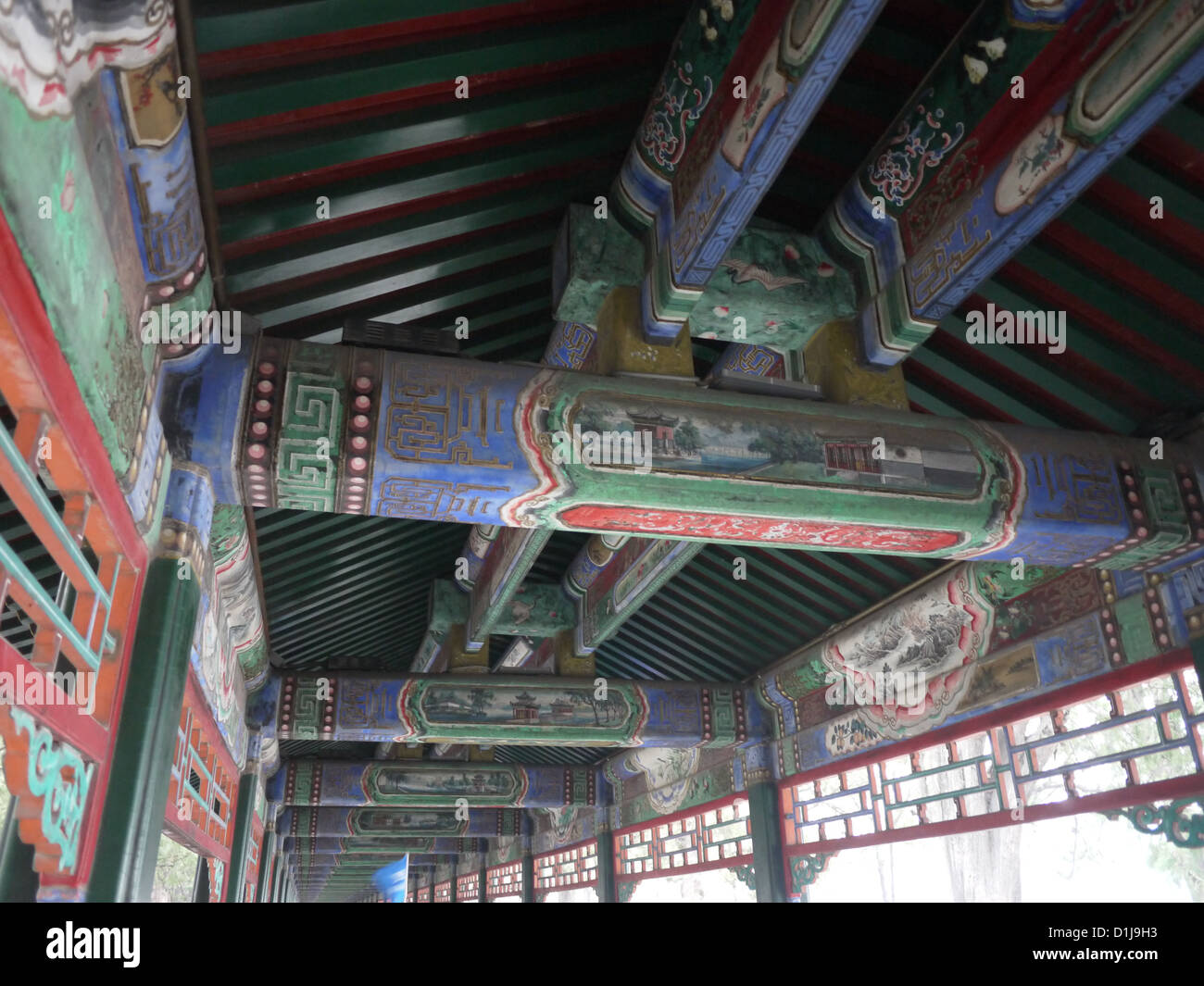 long corridor ceiling summer palace Stock Photo - Alamy