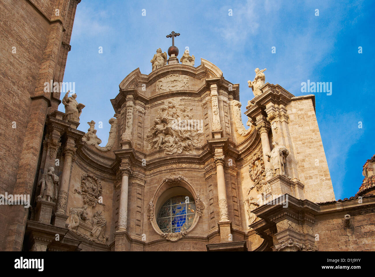 Historic buildings with lace fronts of city Valencia Spain Stock Photo ...