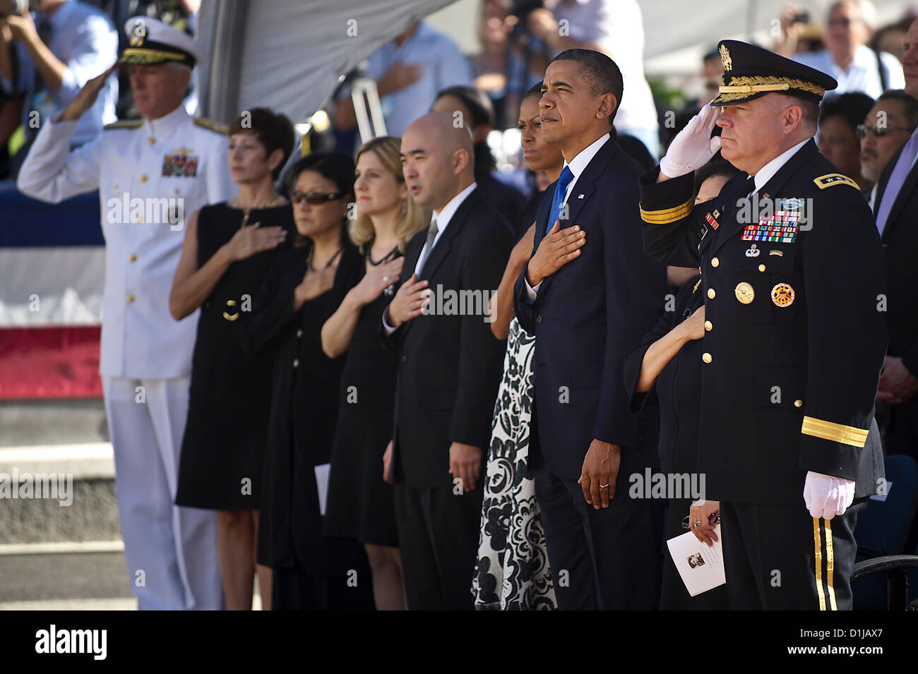 US President Barack Obama, First Lady Michelle, Navy Adm. Samuel J ...