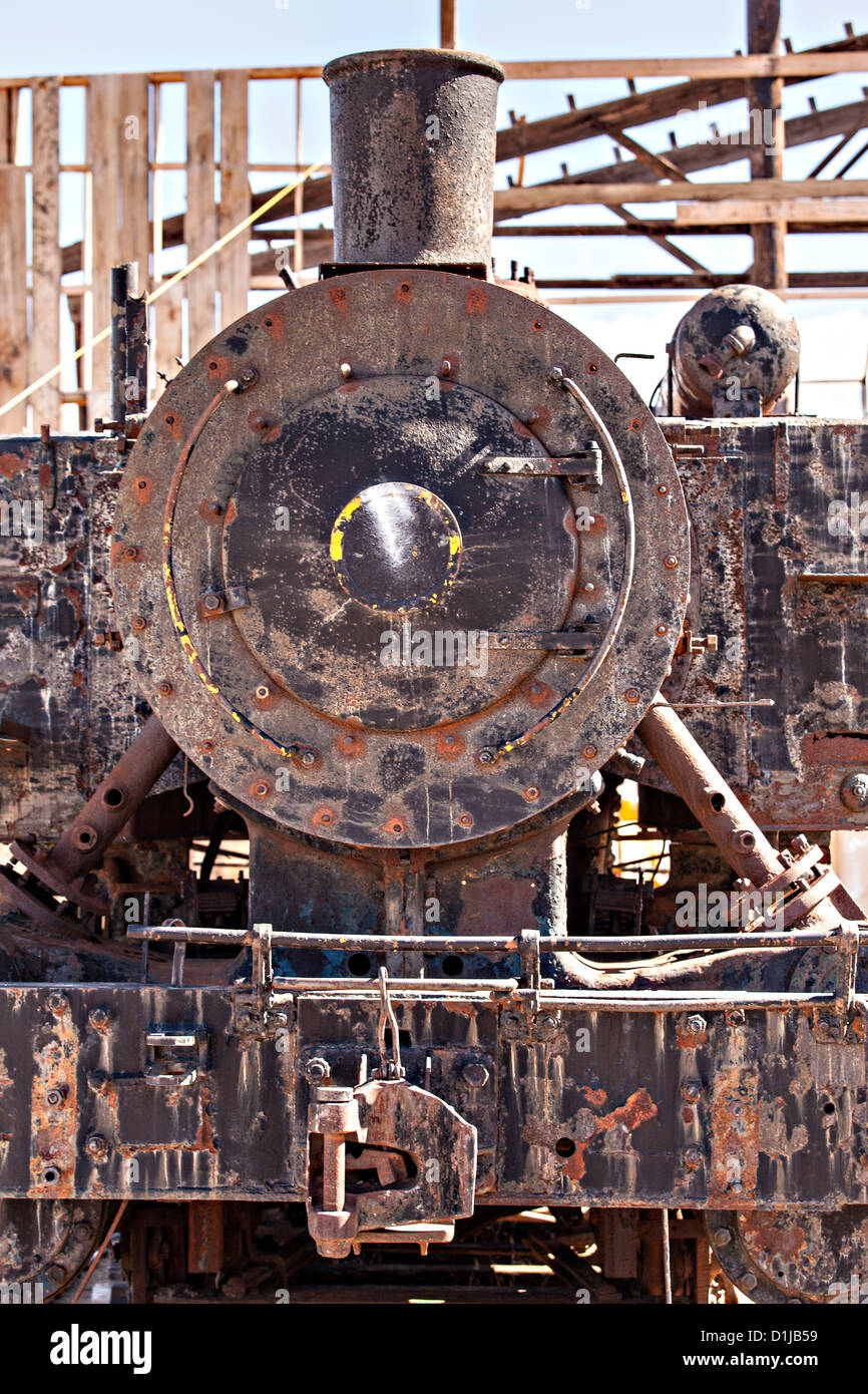 Old railroad steam engine in former gold mining boomtown turned ghost ...