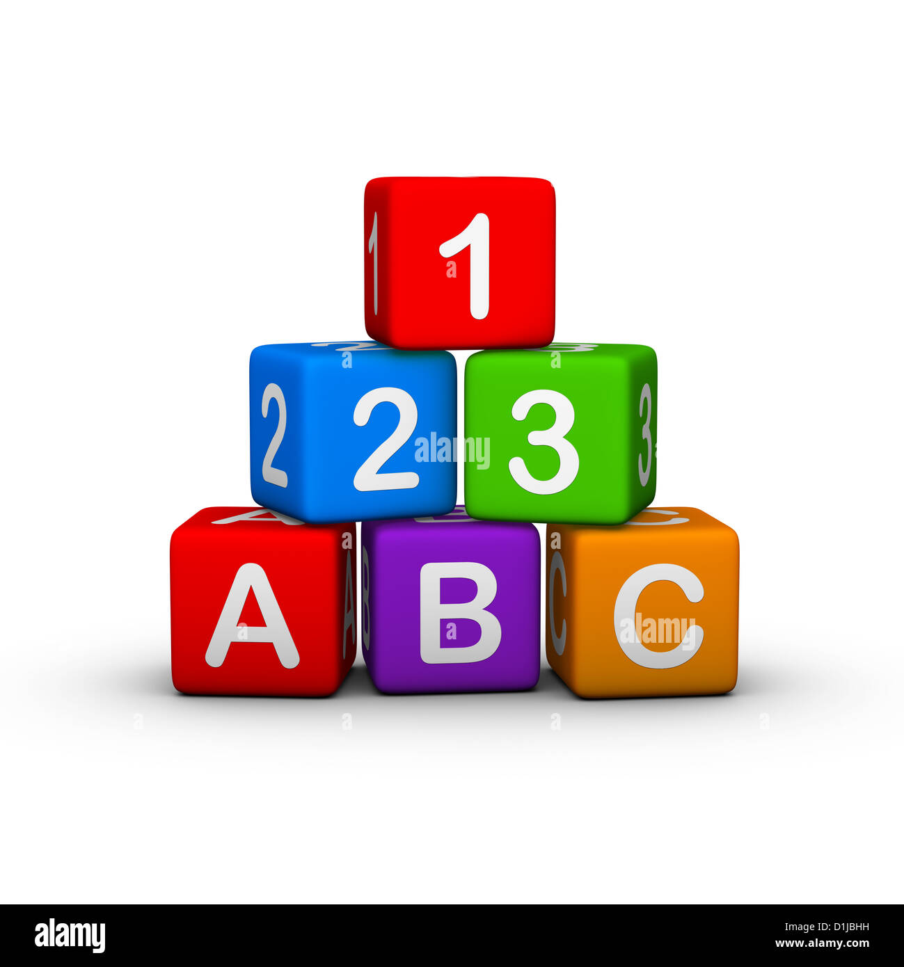 Educational Toy Blocks with letters and numbers Stock Photo - Alamy