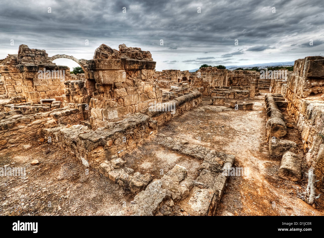 Saranda Colonoes castle, Paphos archaeological complex, Cyprus Stock ...