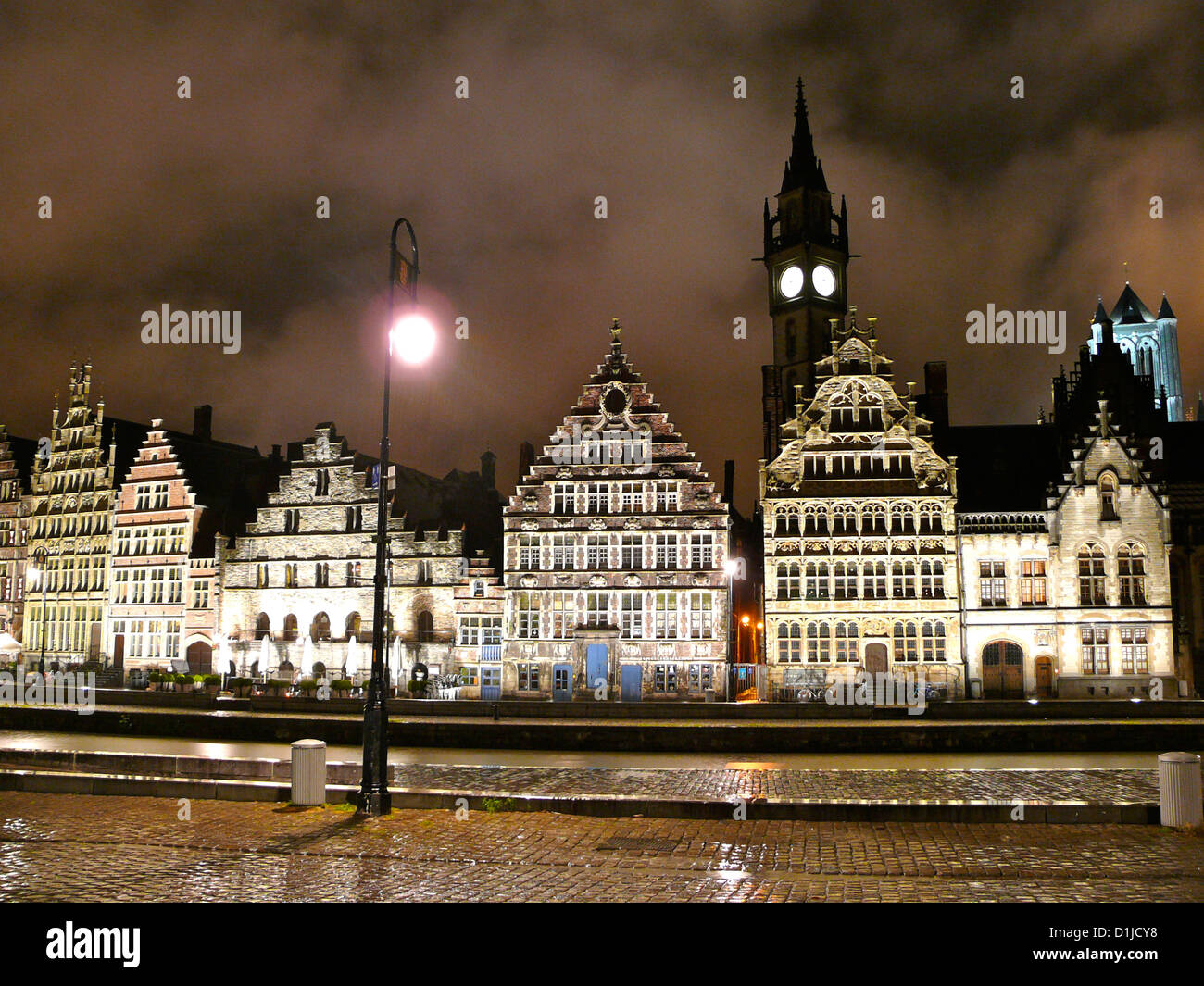 A nice night view of Gent,Belgium,Europe Stock Photo - Alamy
