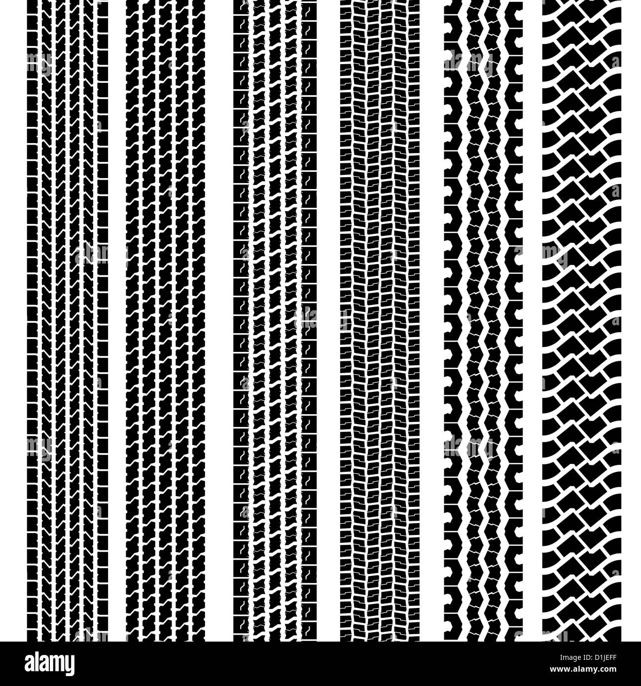 Set of detailed tire prints Stock Photo - Alamy