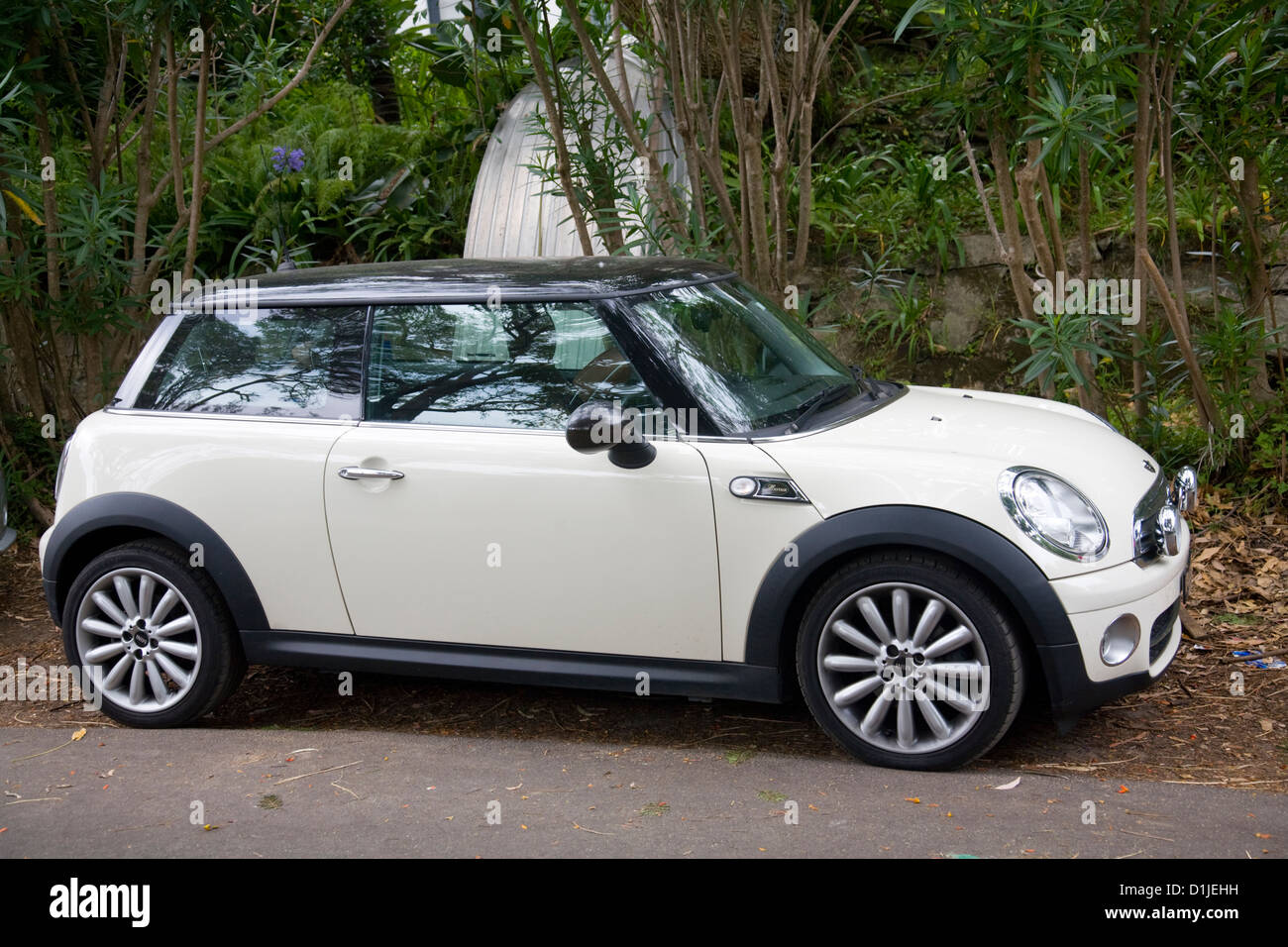 White mini Cooper car with black painted roof in Sydney, New South ...