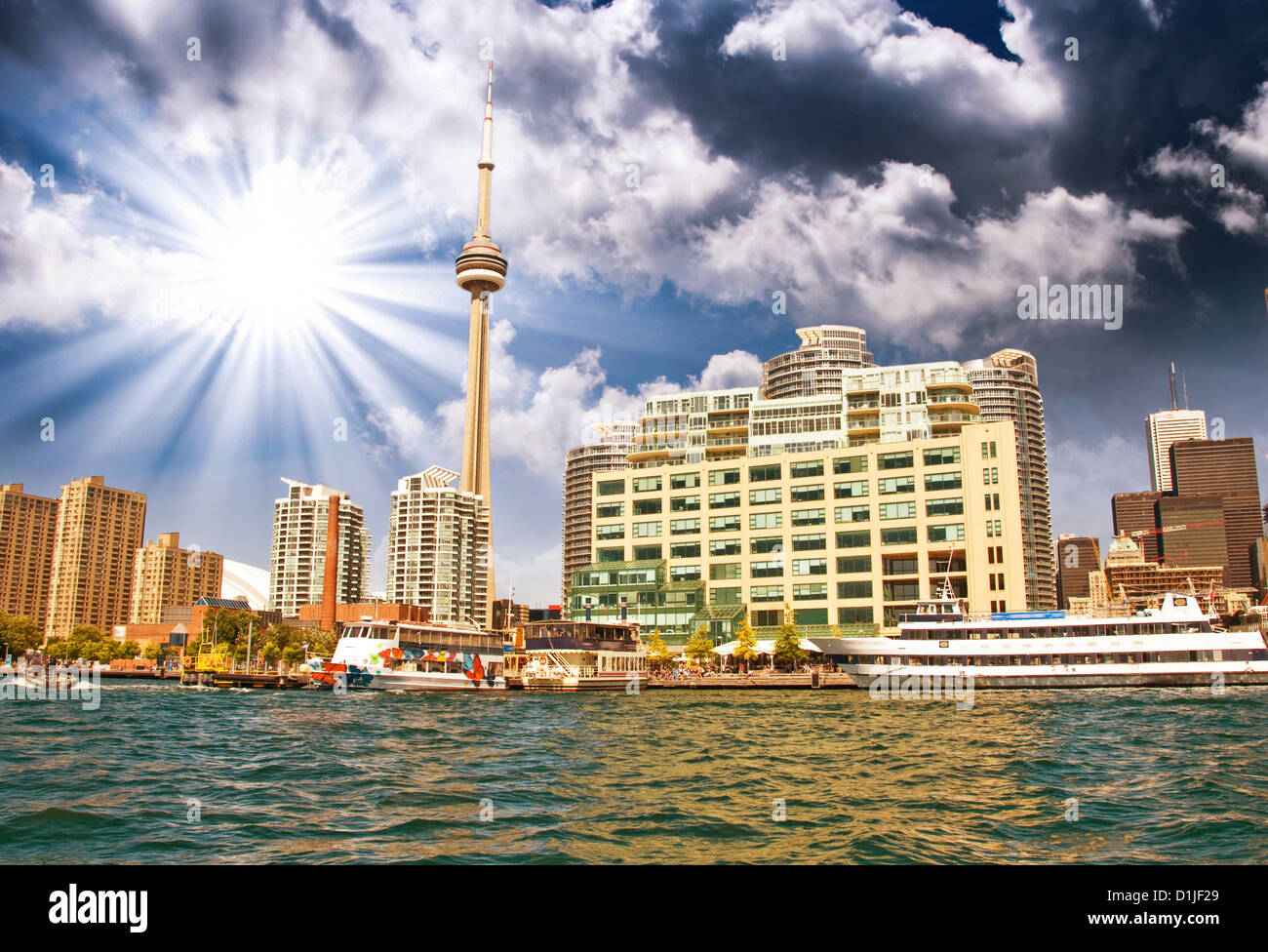 Beautiful skyline of Toronto from Lake Ontario - Canada Stock Photo - Alamy
