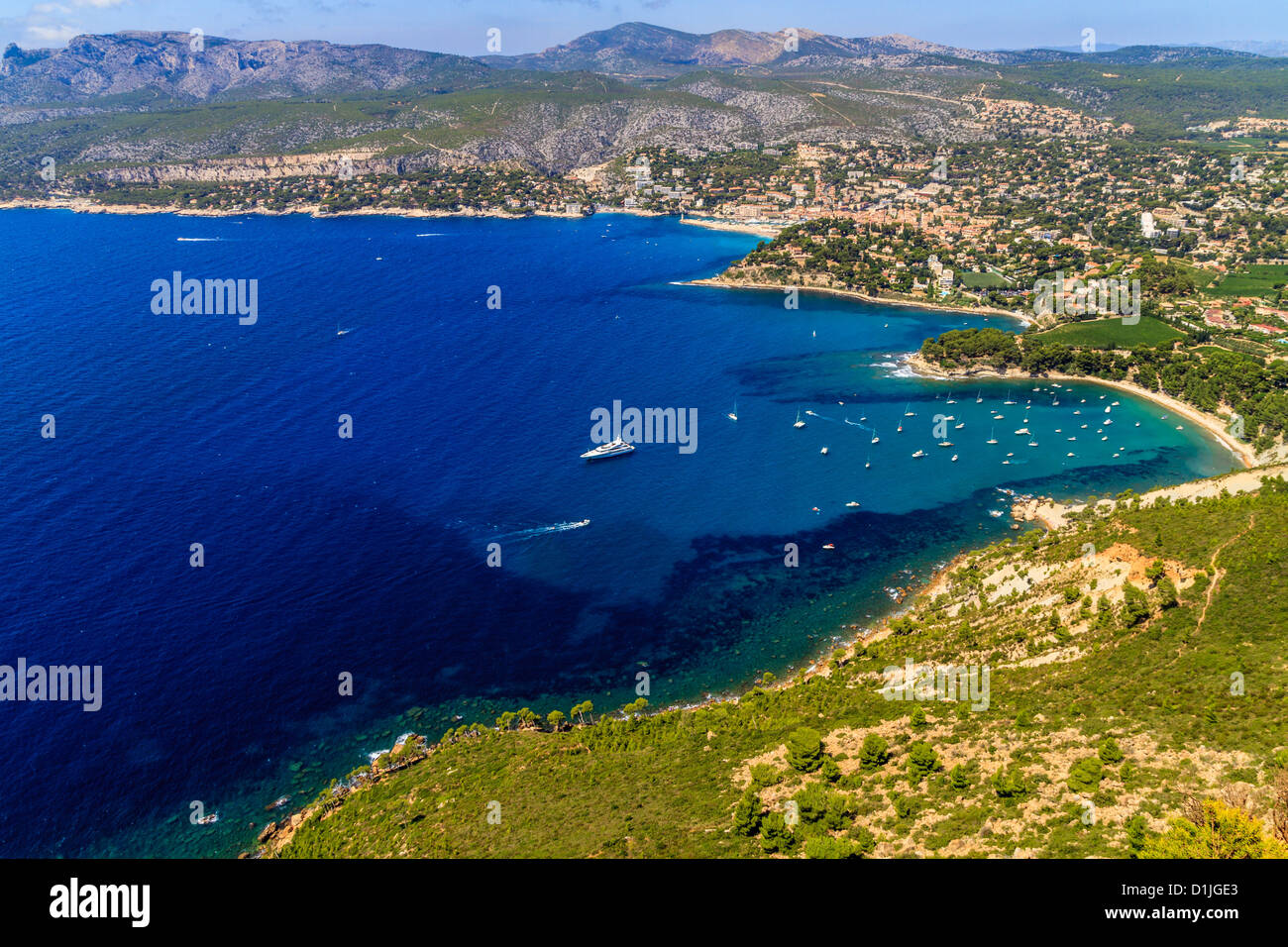 Aerial view on Cassis and Calanque Coast, Southern France Stock Photo ...