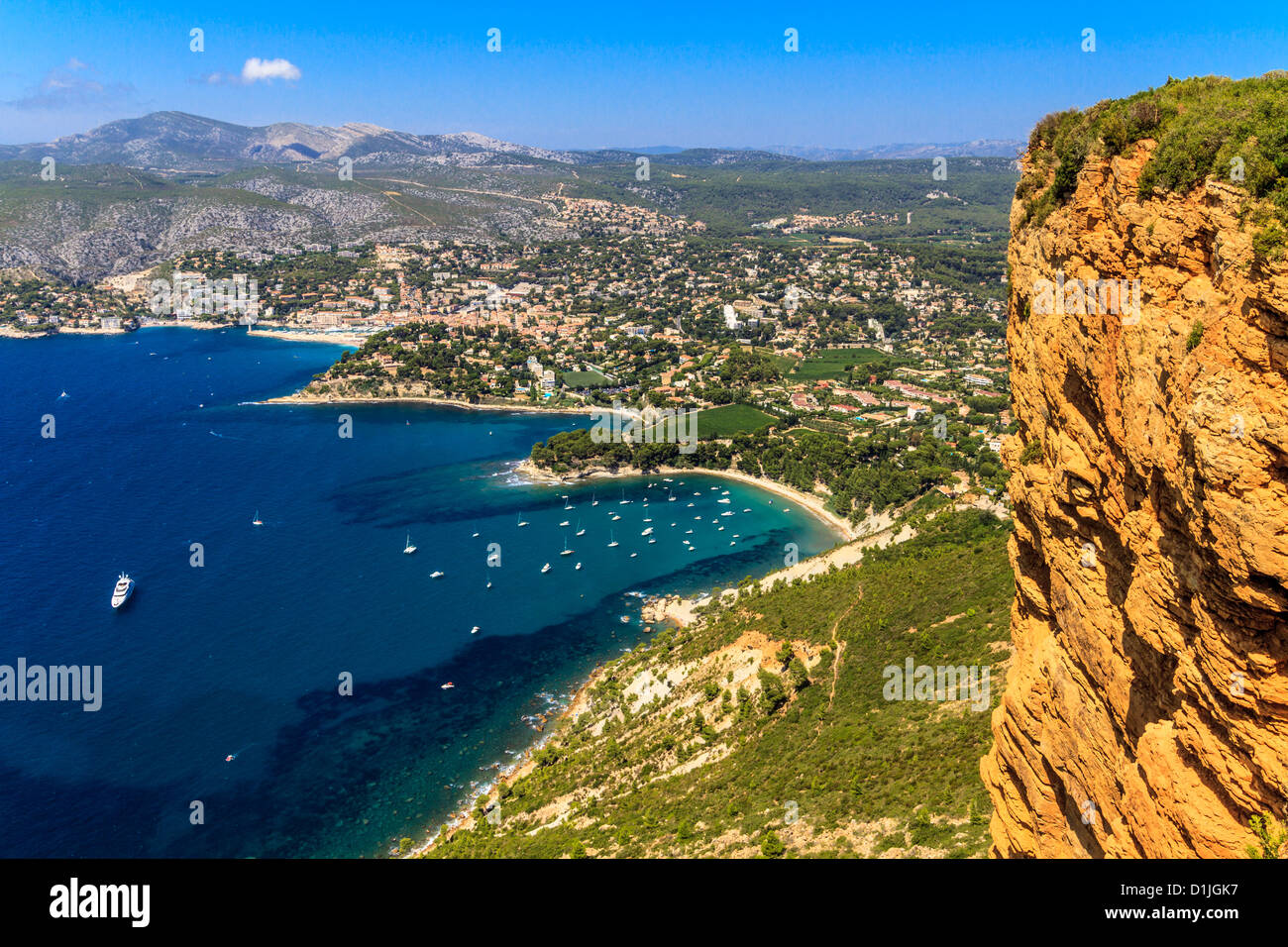 Aerial view on Cassis and Calanque Coast, Southern France Stock Photo ...