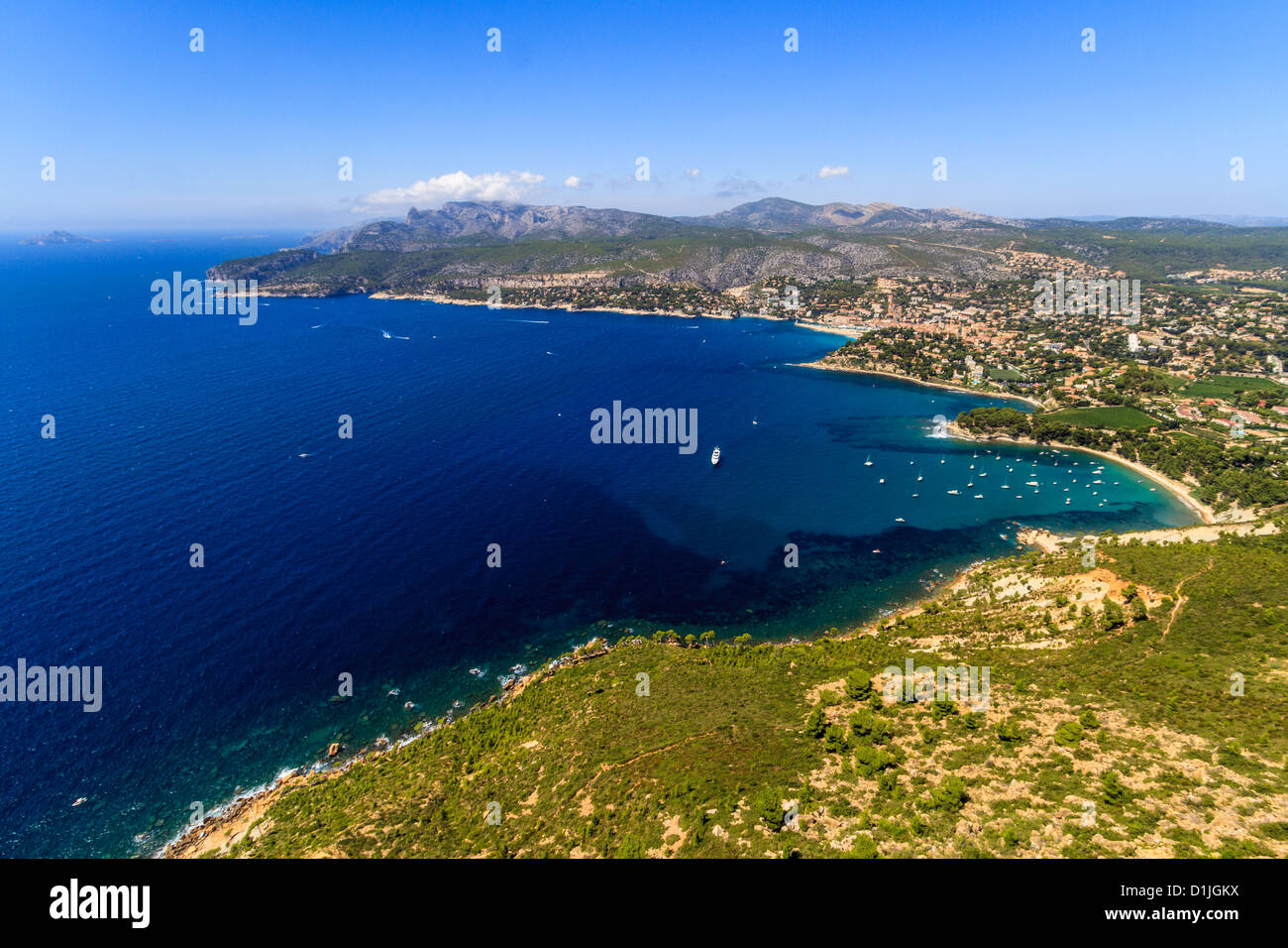 Aerial view on Cassis and Calanque Coast, Southern France Stock Photo ...