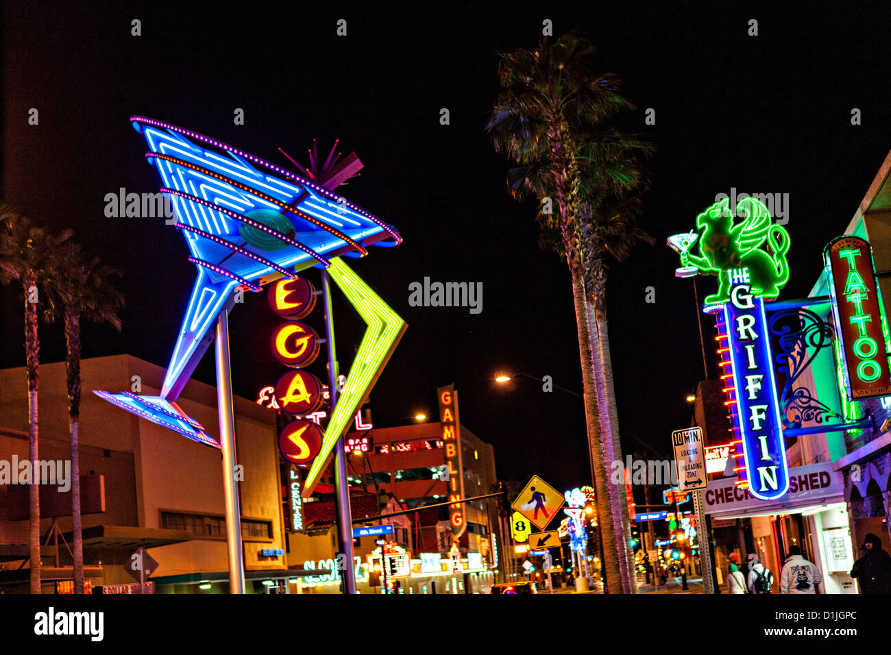 Neon lights in the Fremont district in Las Vegas, NV Stock Photo - Alamy