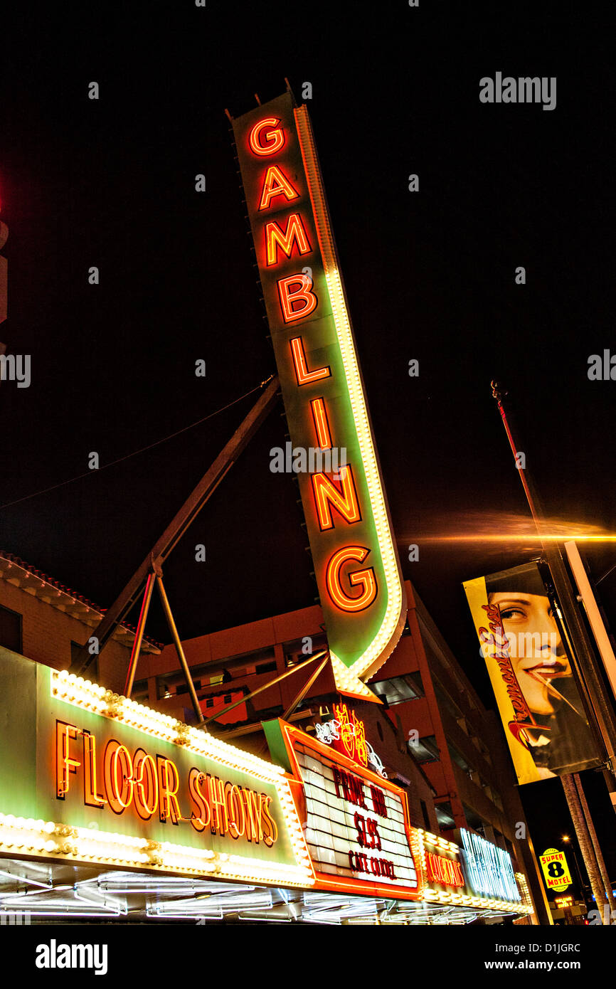 Neon lights in the Fremont district in Las Vegas, NV Stock Photo - Alamy