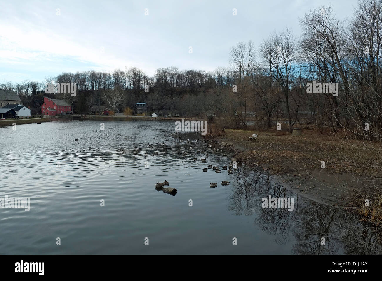 Pond and mill Stock Photo - Alamy