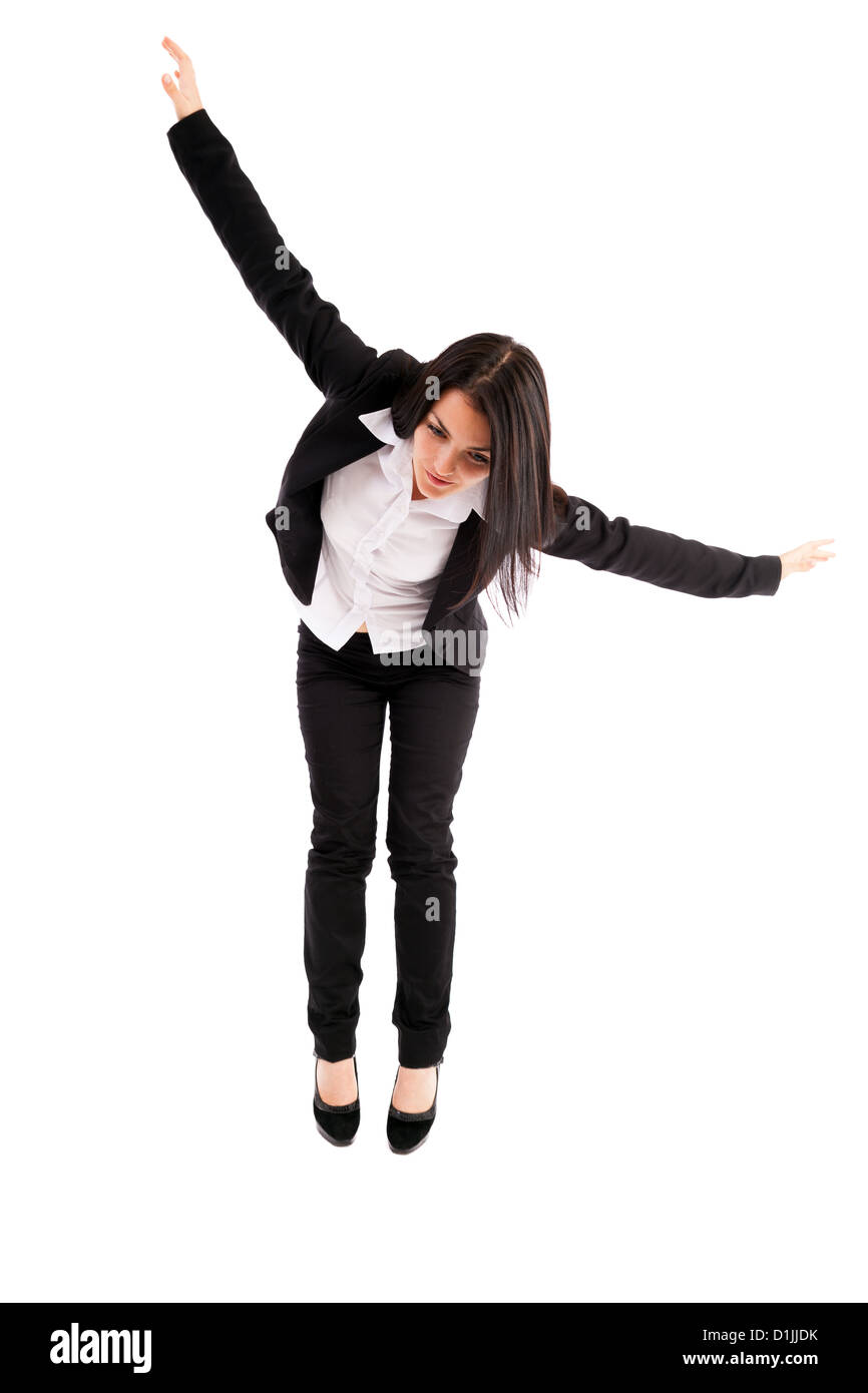 Full length portrait of a young businesswoman falling down Stock Photo ...
