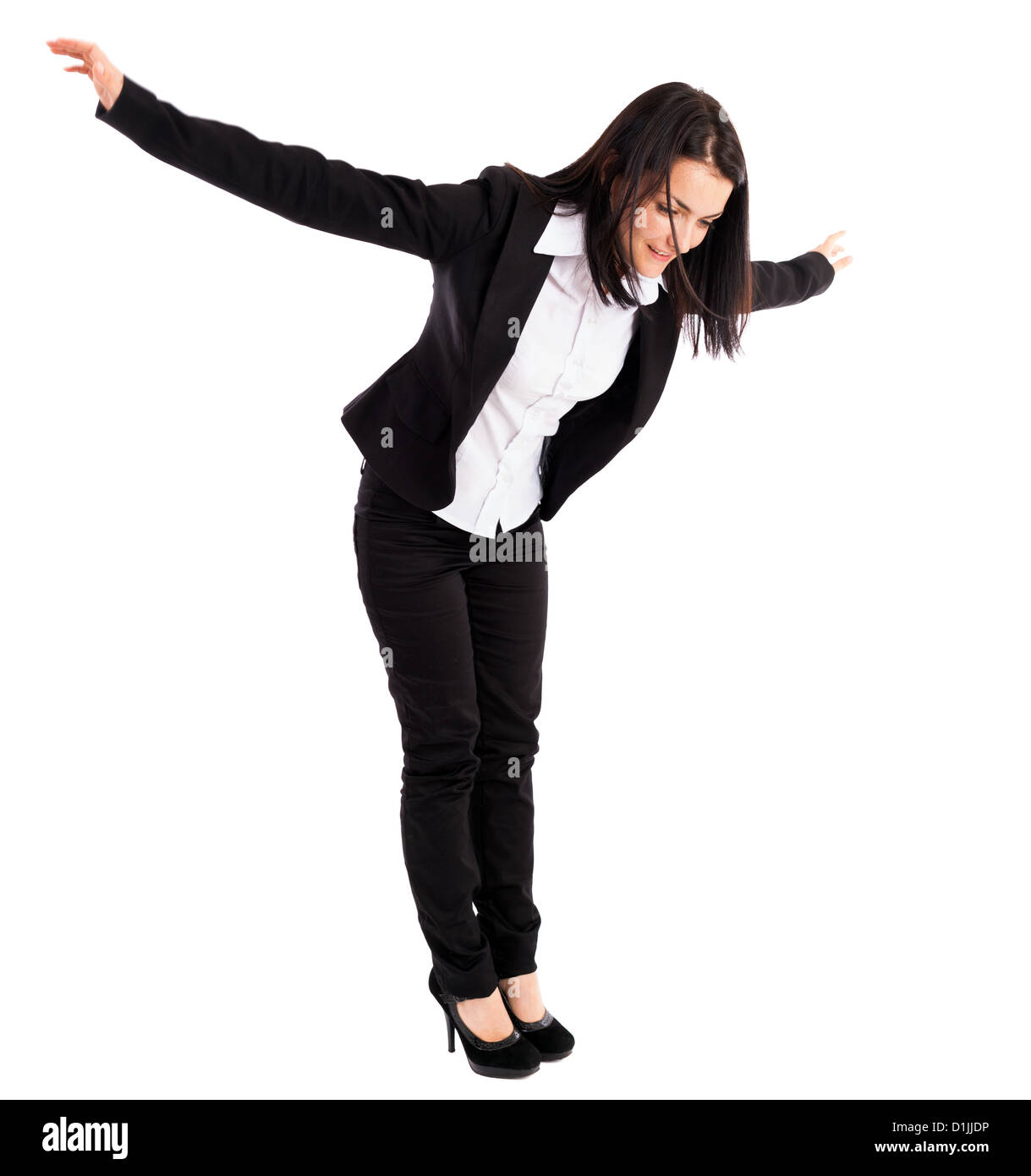 Full length portrait of a young businesswoman falling down Stock Photo ...