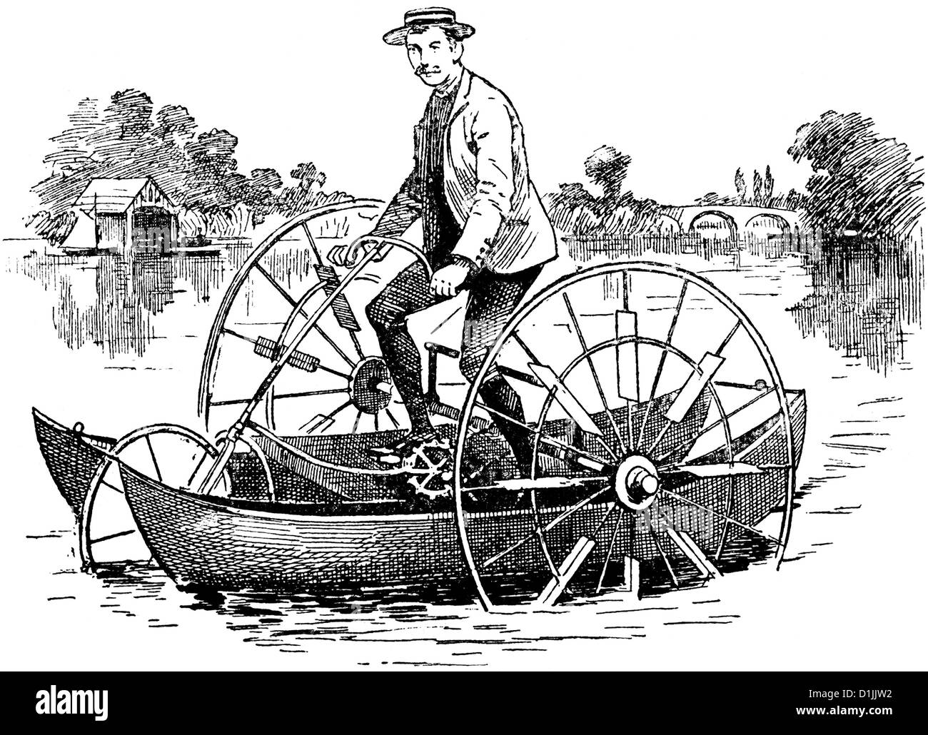 Bicycle and boat Black and White Stock Photos & Images - Alamy
