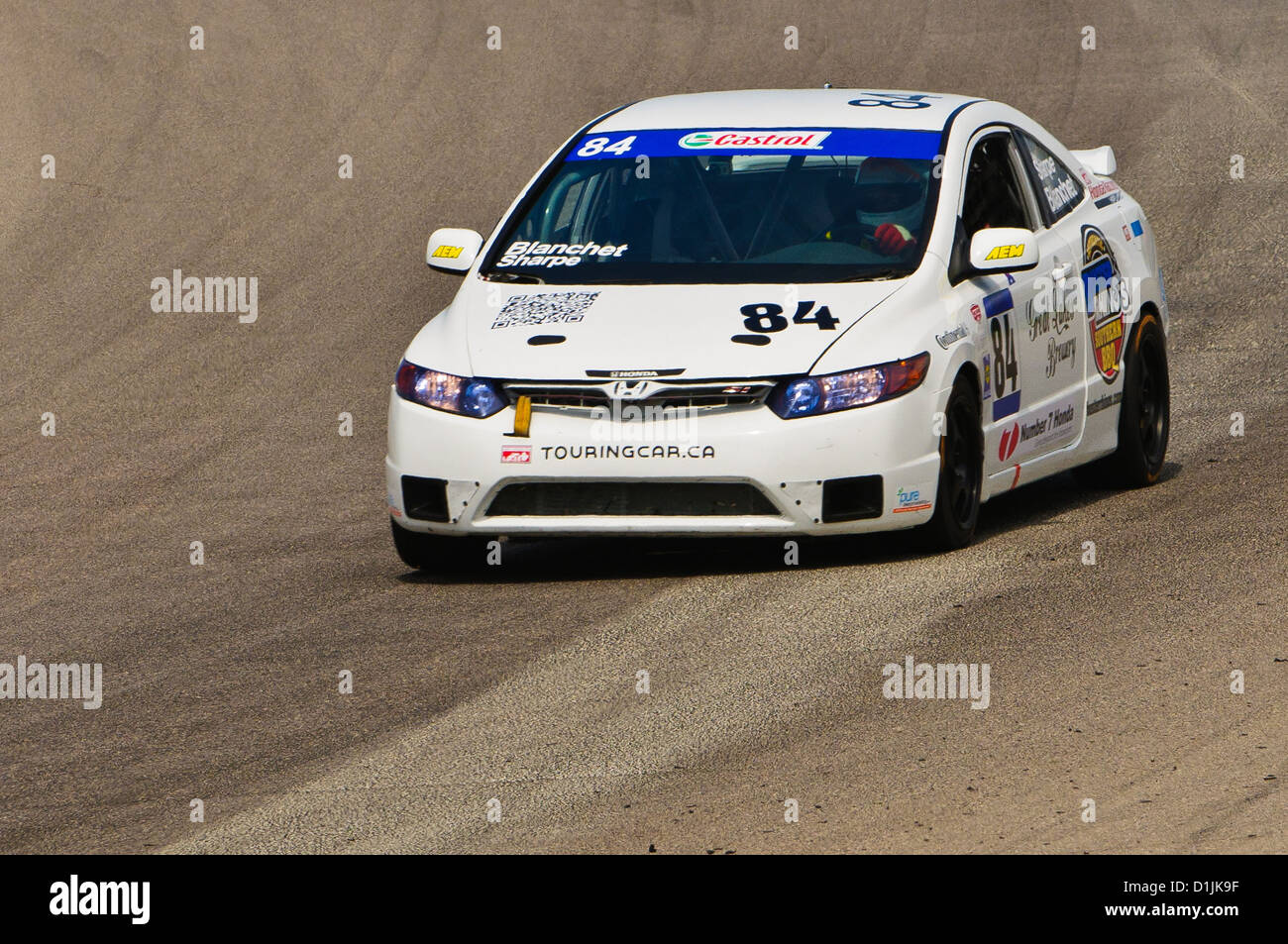 A Honda Civic competes in the CTCC Canadian Touring Car Championship at ...