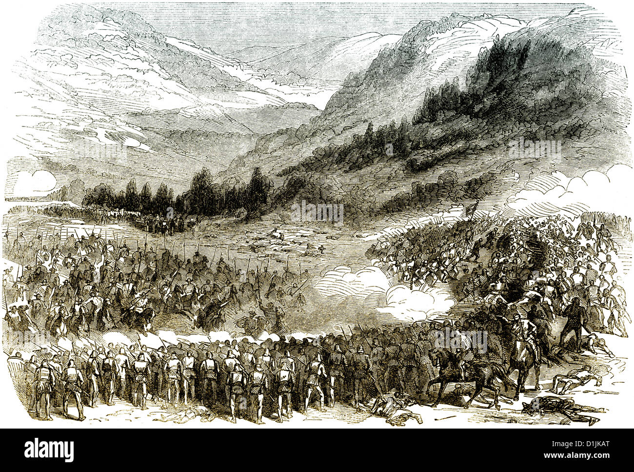 Historic drawing, 19th century, the French intervention in Mexico, the ...