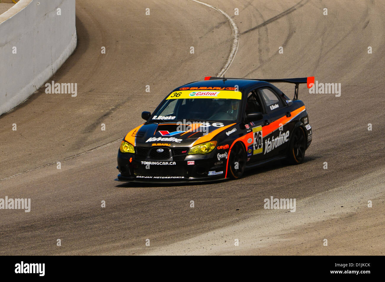 A Subaru STi competes in the CTCC Canadian Touring Car Championship at ...