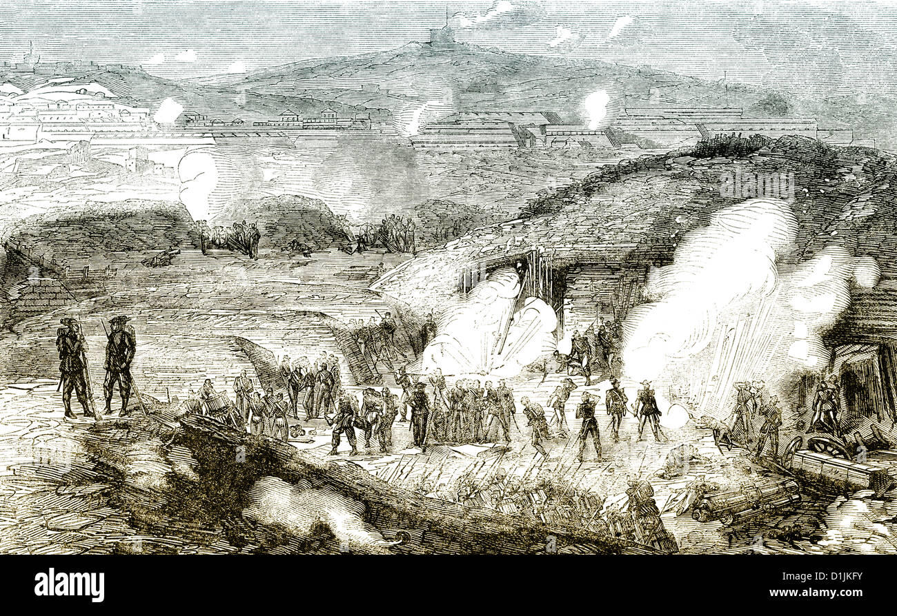 scene from the history of Italy, 1861, the Battle of Gaeta, Lazio ...