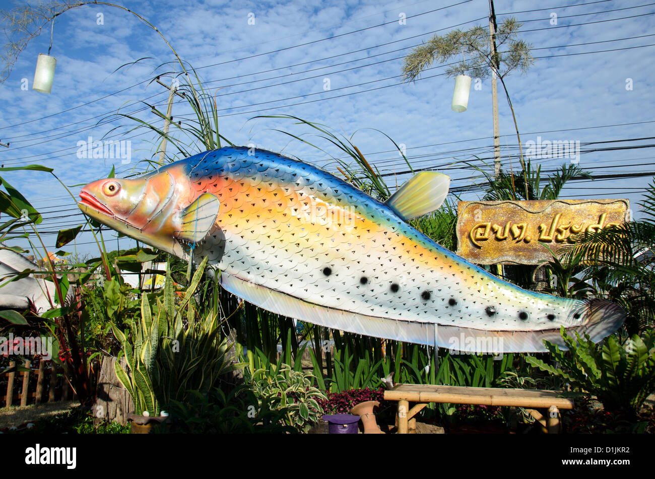 SINGBURI - DECEMBER 25: Fish Festival and one tombon one product (OTOP ...